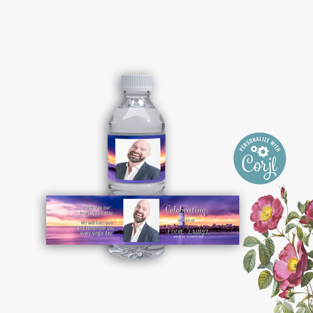 Editable Funeral Water Bottle Template, Water Bottle Funeral, Digital ...