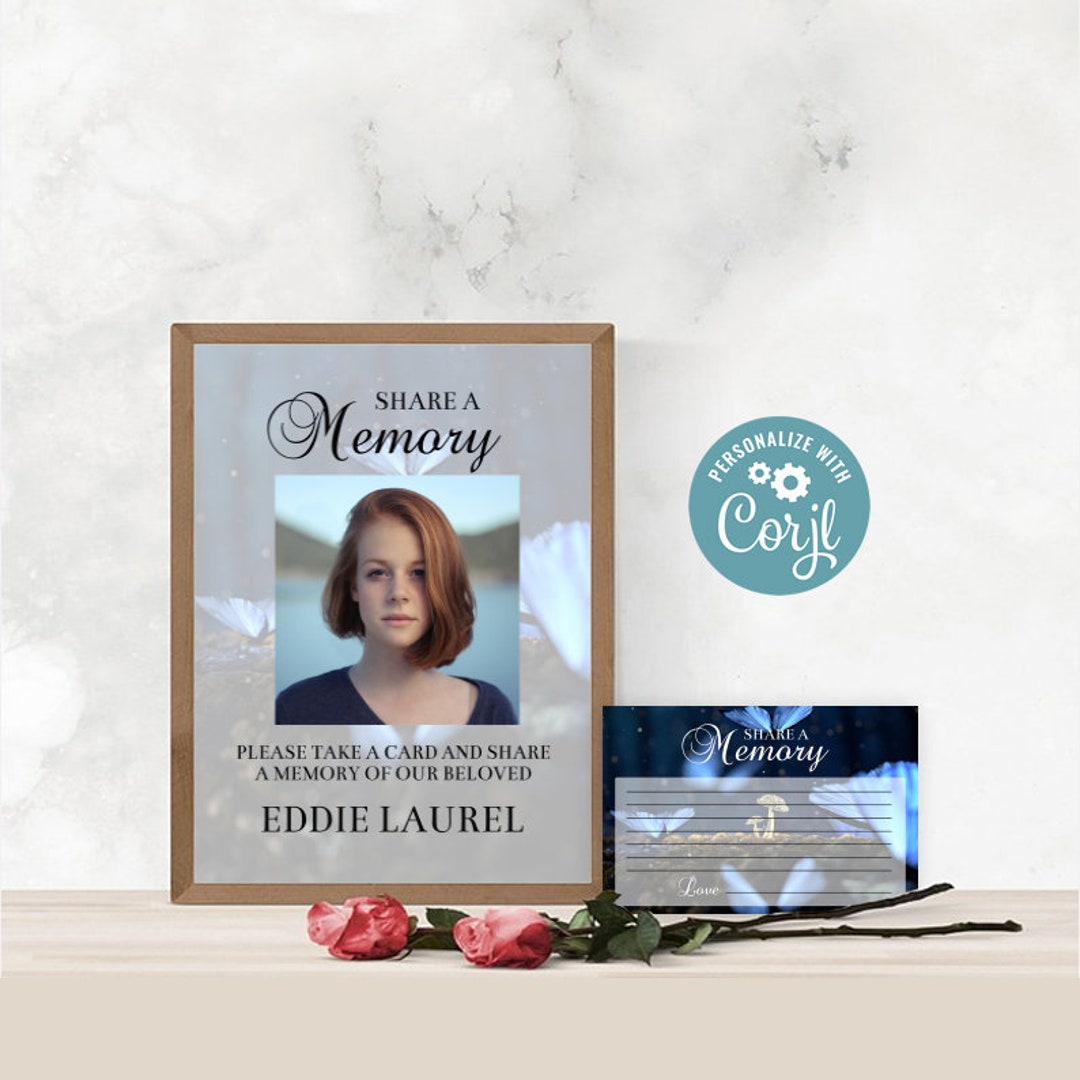 Editable Funeral Share a Memory Template, Share a Memory Sign, Share a ...