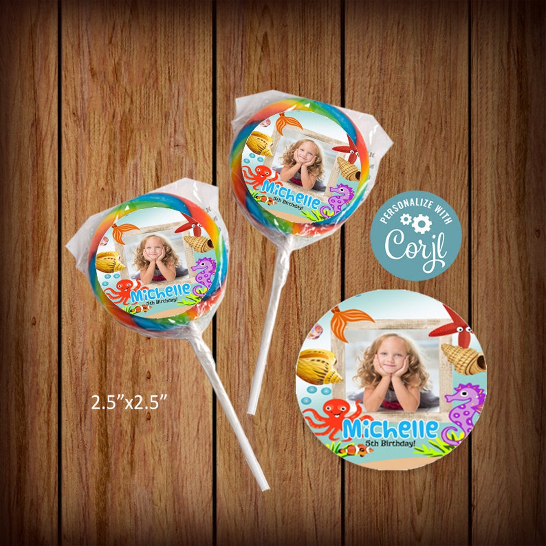 Editable Under the Sea Circle Sticker, Under the Seas Sticker, Under ...