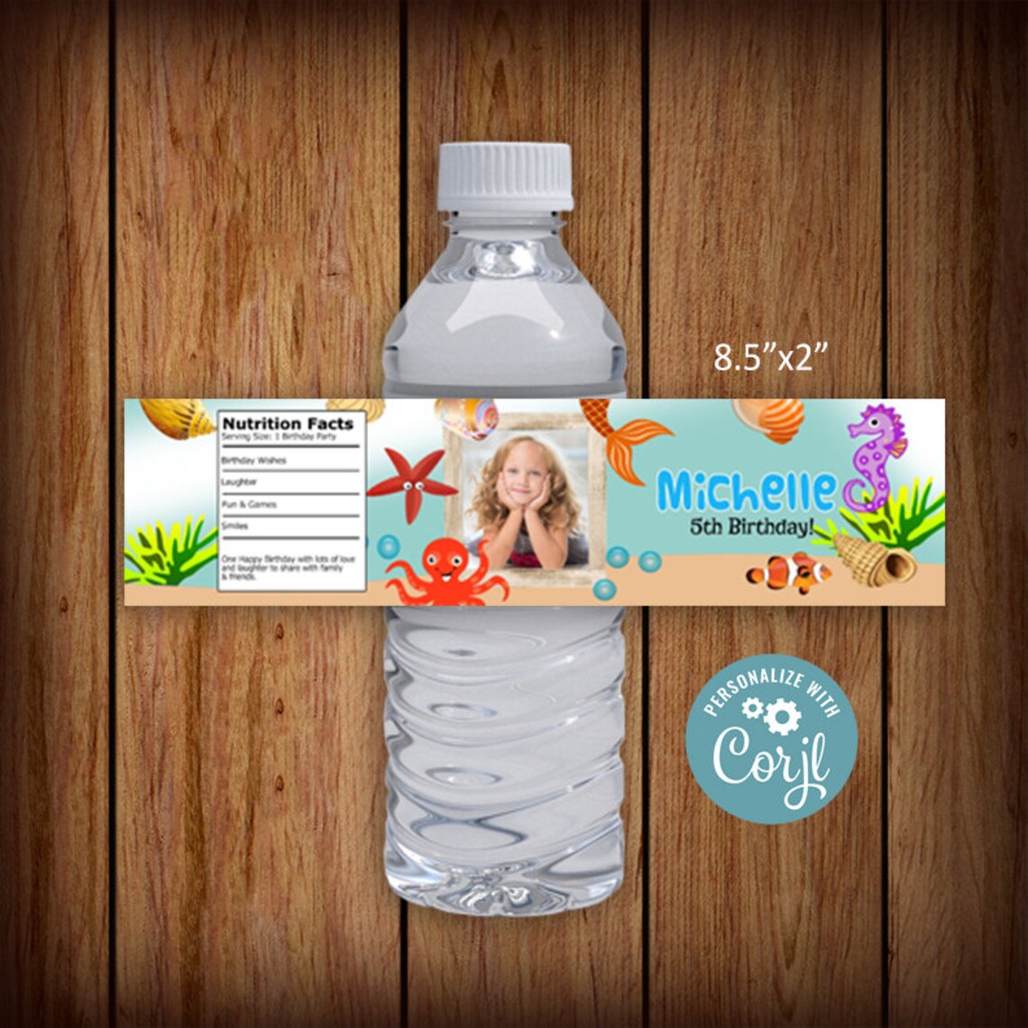 Editable Under the Sea Water Bottle Label, Under the Sea Label, Under ...