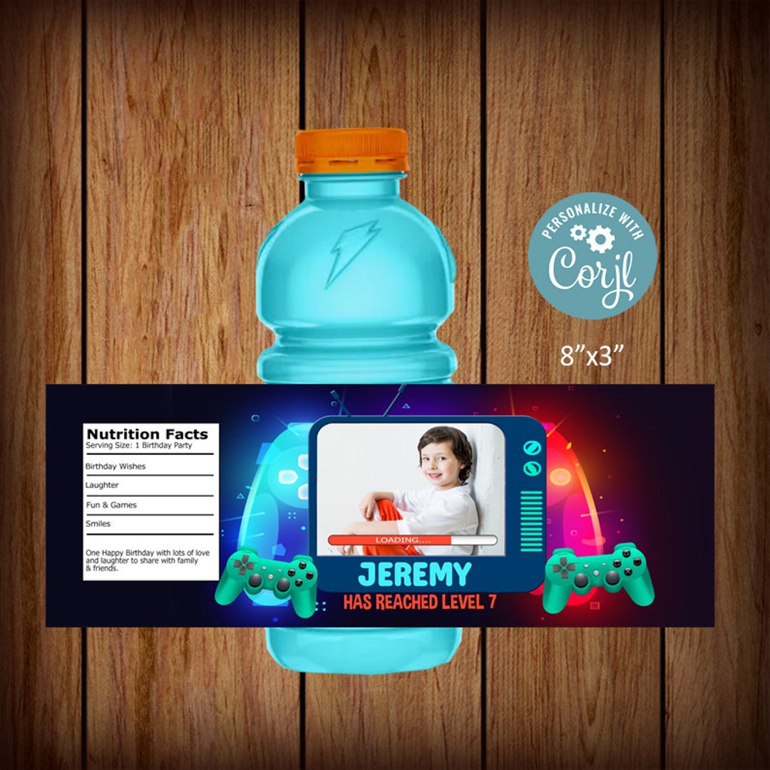 Editable Video Games Gatorade Label, Video Games Label, Video Games ...