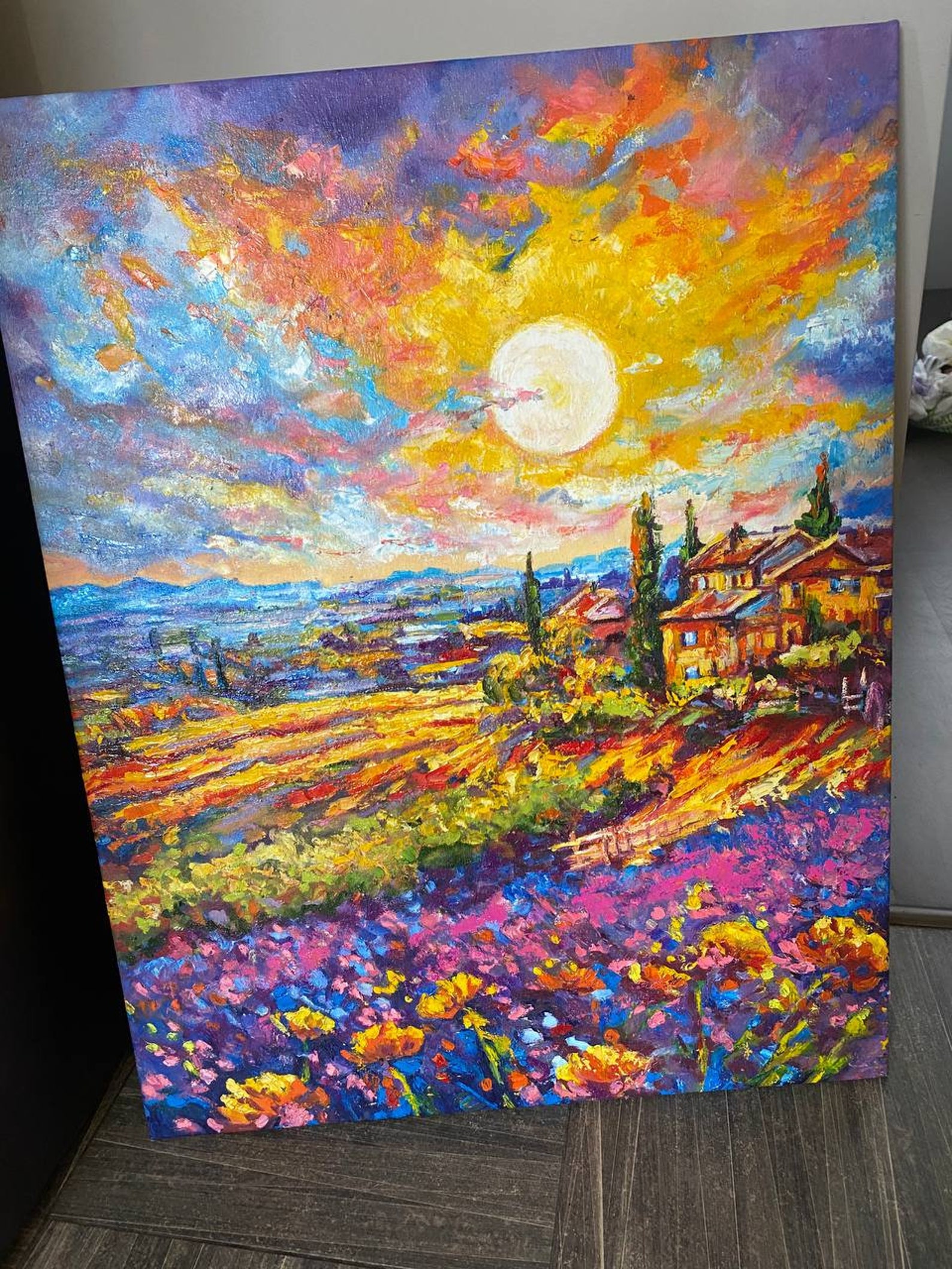 Hills of Tuscany, Oil Painting | Wall Paintings on Canvas | Landscape ...