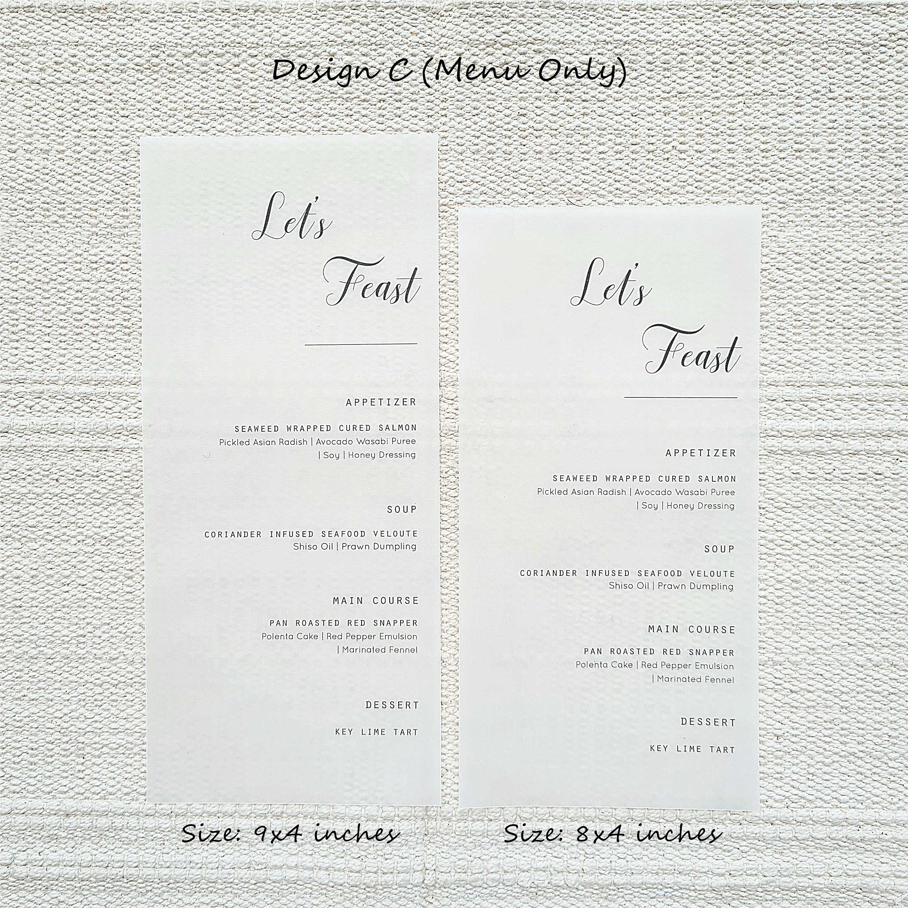 Custom Vellum Wedding Menu Card – Elegant Translucent Menu – Minimalist ...