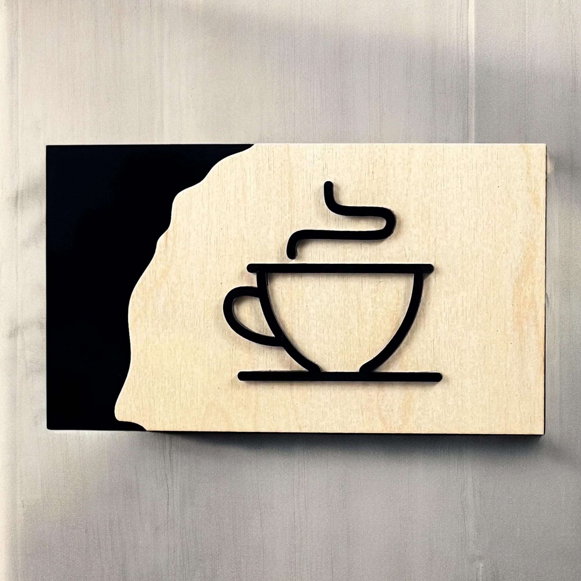 Modern Wooden and Acrylic Sign for Coffee Zones - Etsy