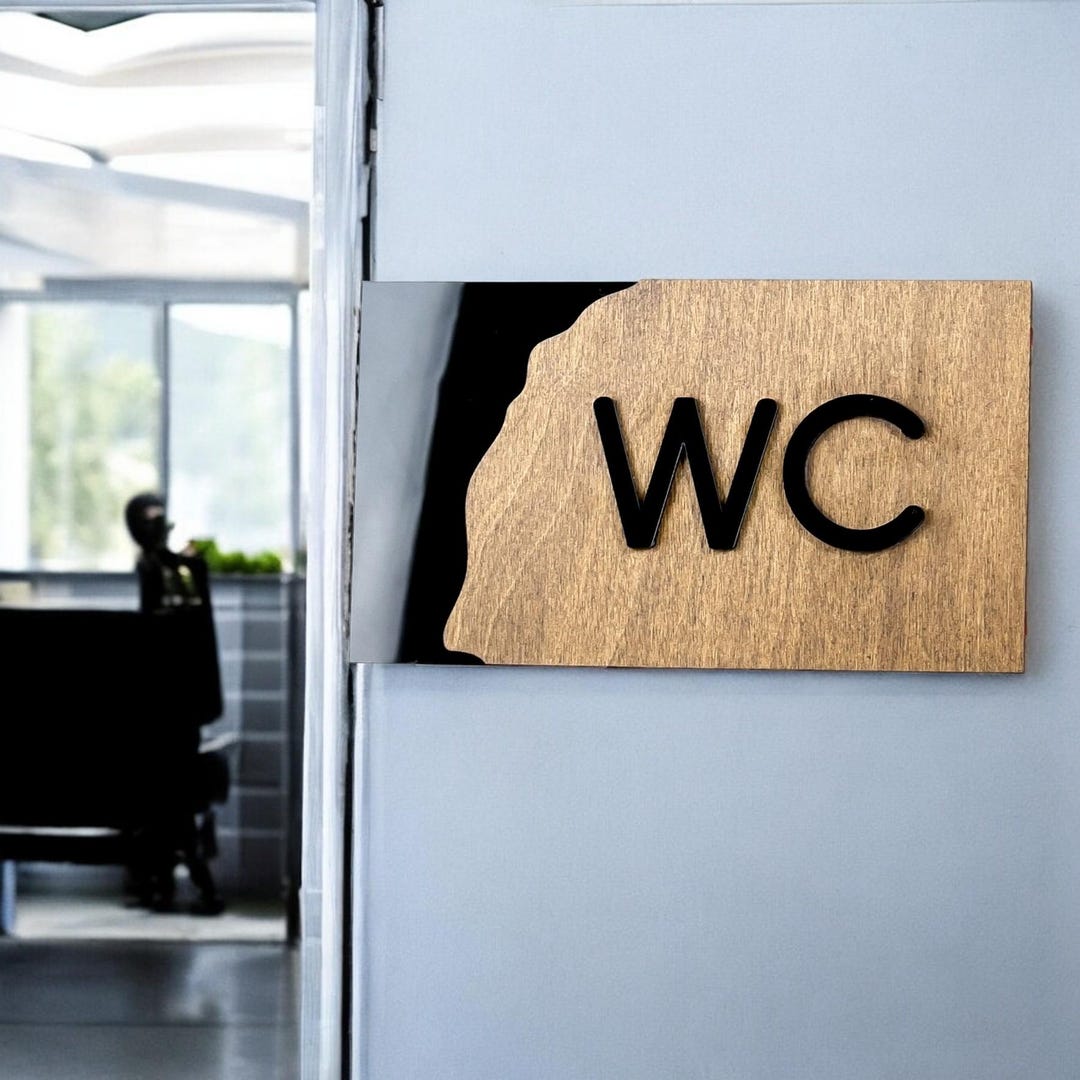 WC Sign, Toilet Door Sign, Restroom Door Sign, Cabin Sign, Unisex ...