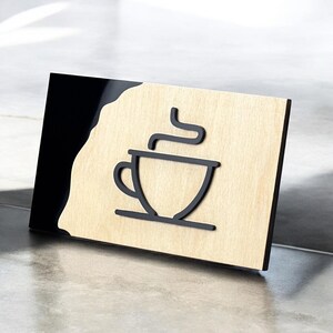 Modern Wooden and Acrylic Sign for Coffee Zones - Etsy