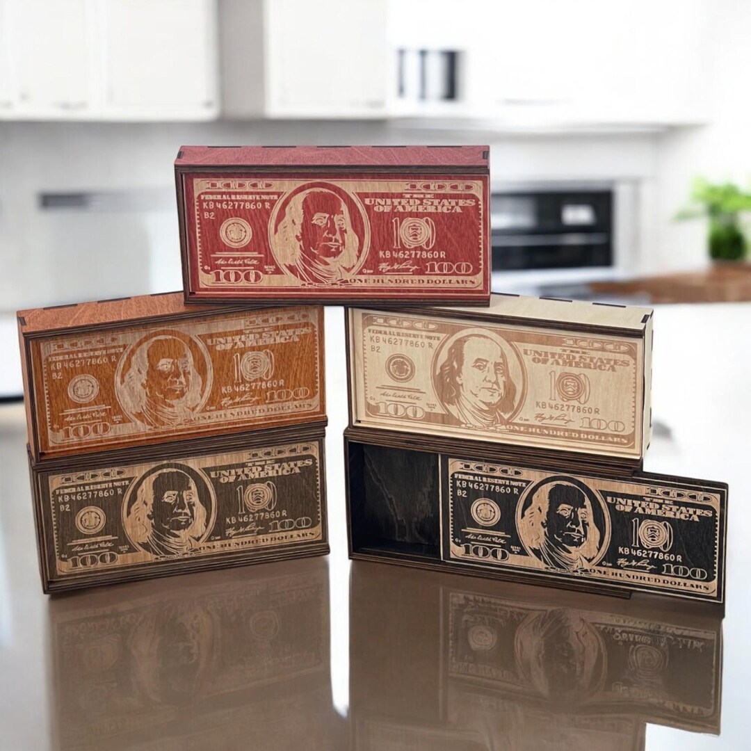 Money Holder, Money Box Wooden Cash Box Christmas Gift Box Keepsake Box ...