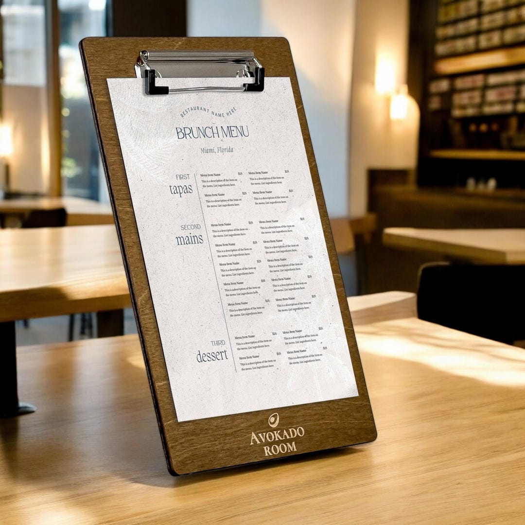 Personalized Wooden Menu Holder, Menu Cover, Wooden Menu, Menu Folder ...