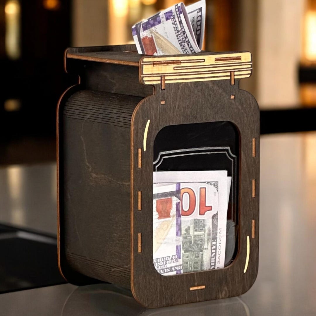 Wooden Tipping Box, Restaurant Tip Box, Custom Money Box, Wooden ...