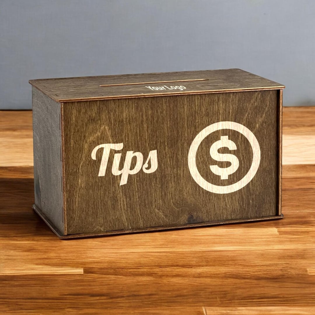 Restaurant Tip Box, Personalized Wooden Tipping Box, Custom Money Box ...