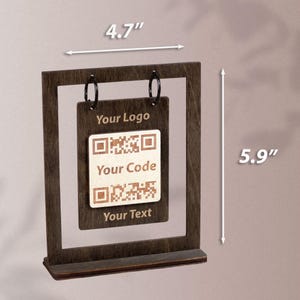Custom QR Code Sign, QR Code Display Sign Wood, Let’s Get Social ...