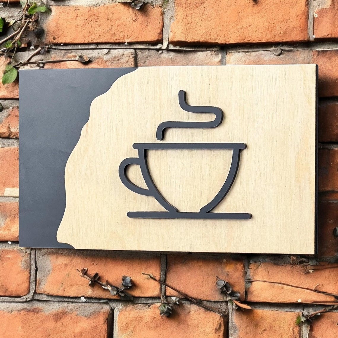 Modern Wooden and Acrylic Sign for Coffee Zones - Etsy