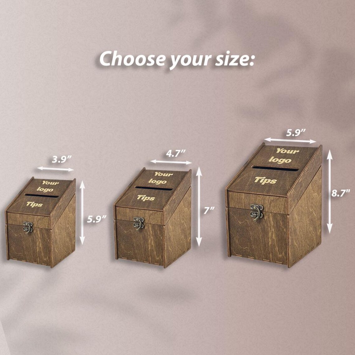 Premium Wooden Tip Box – Custom Money, Donation, and Tip Collection ...