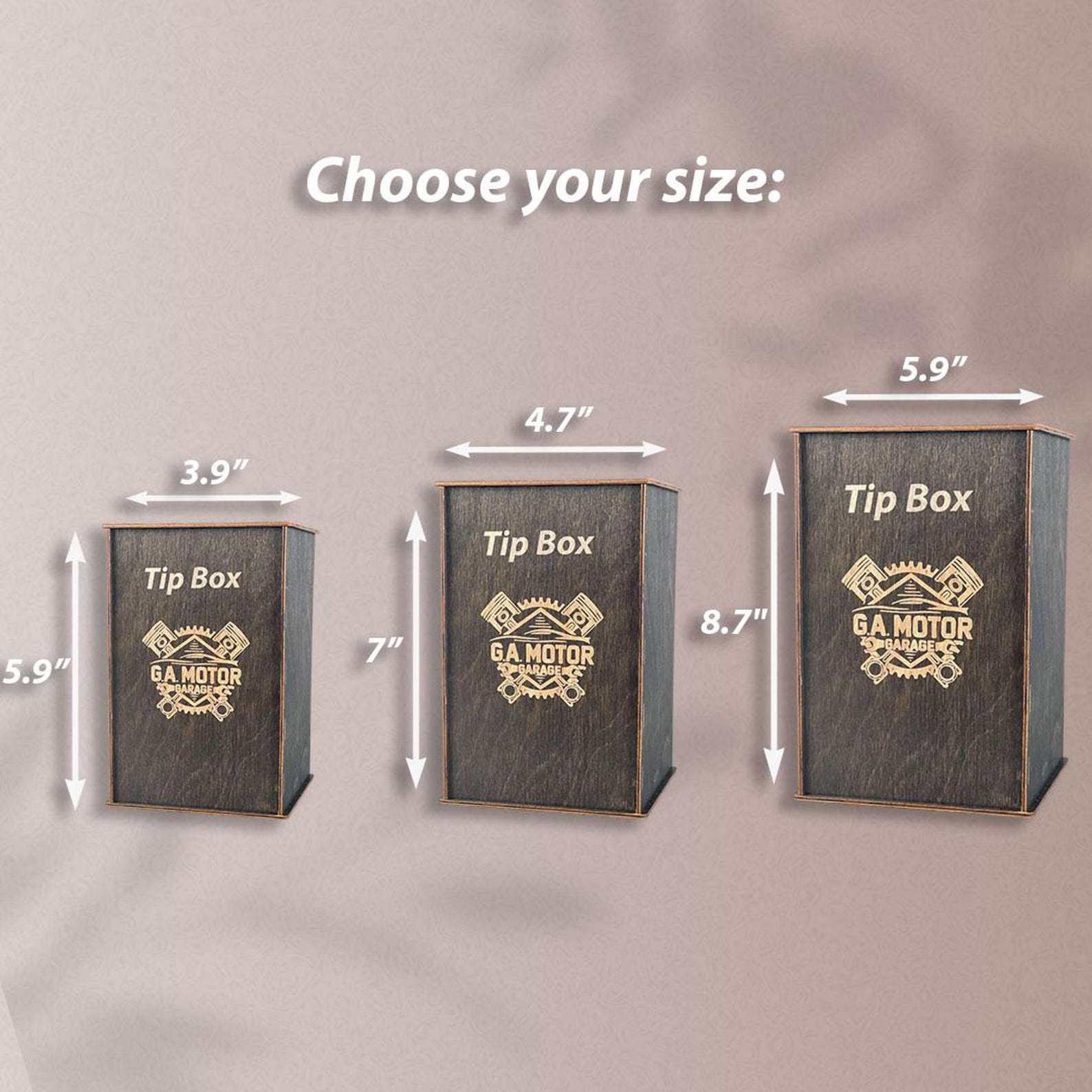 Premium Wooden Tip Box – Custom Money, Donation, and Tip Collection ...