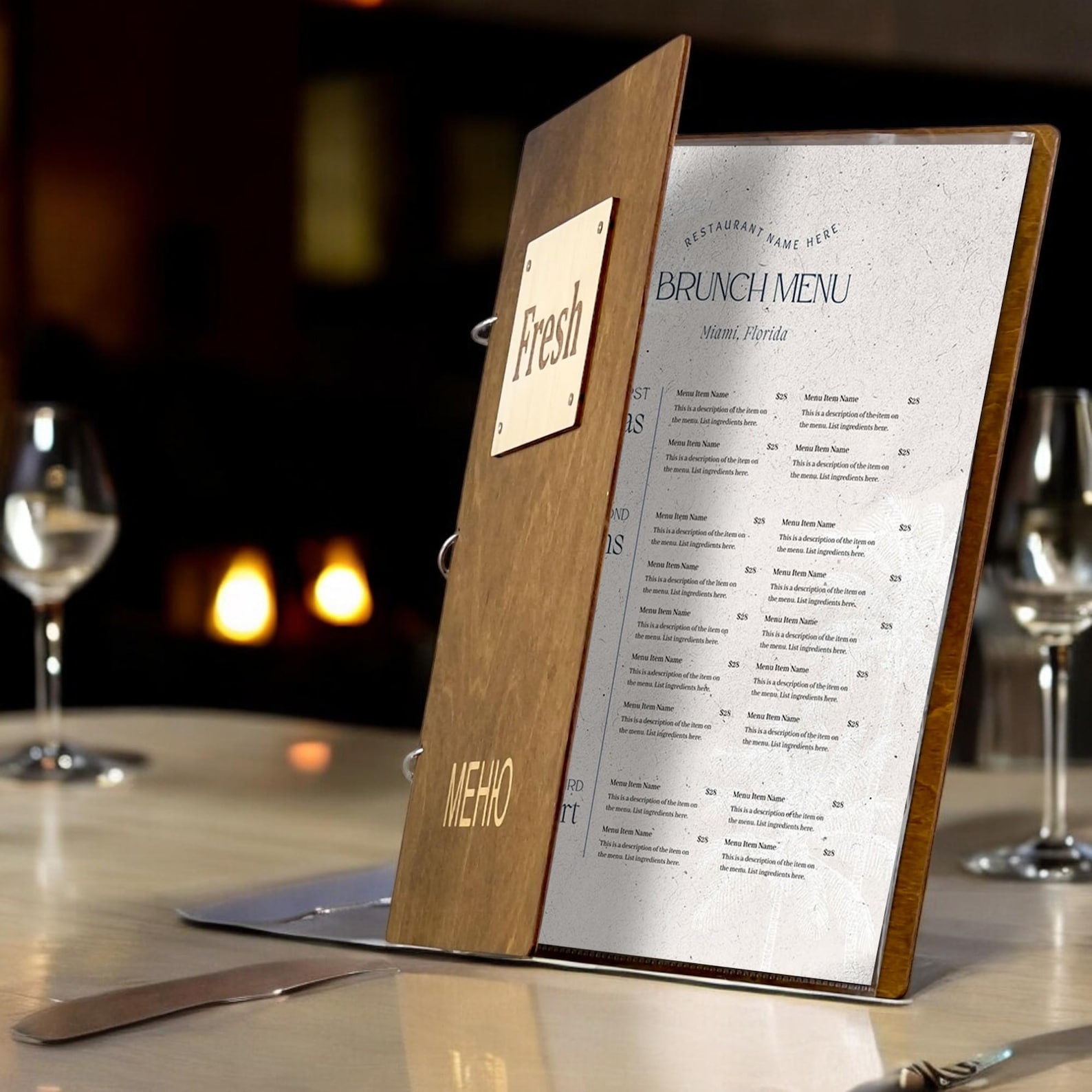 Personalized Wooden Menu Holder, Menu Cover, Wooden Menu, Menu Folder ...