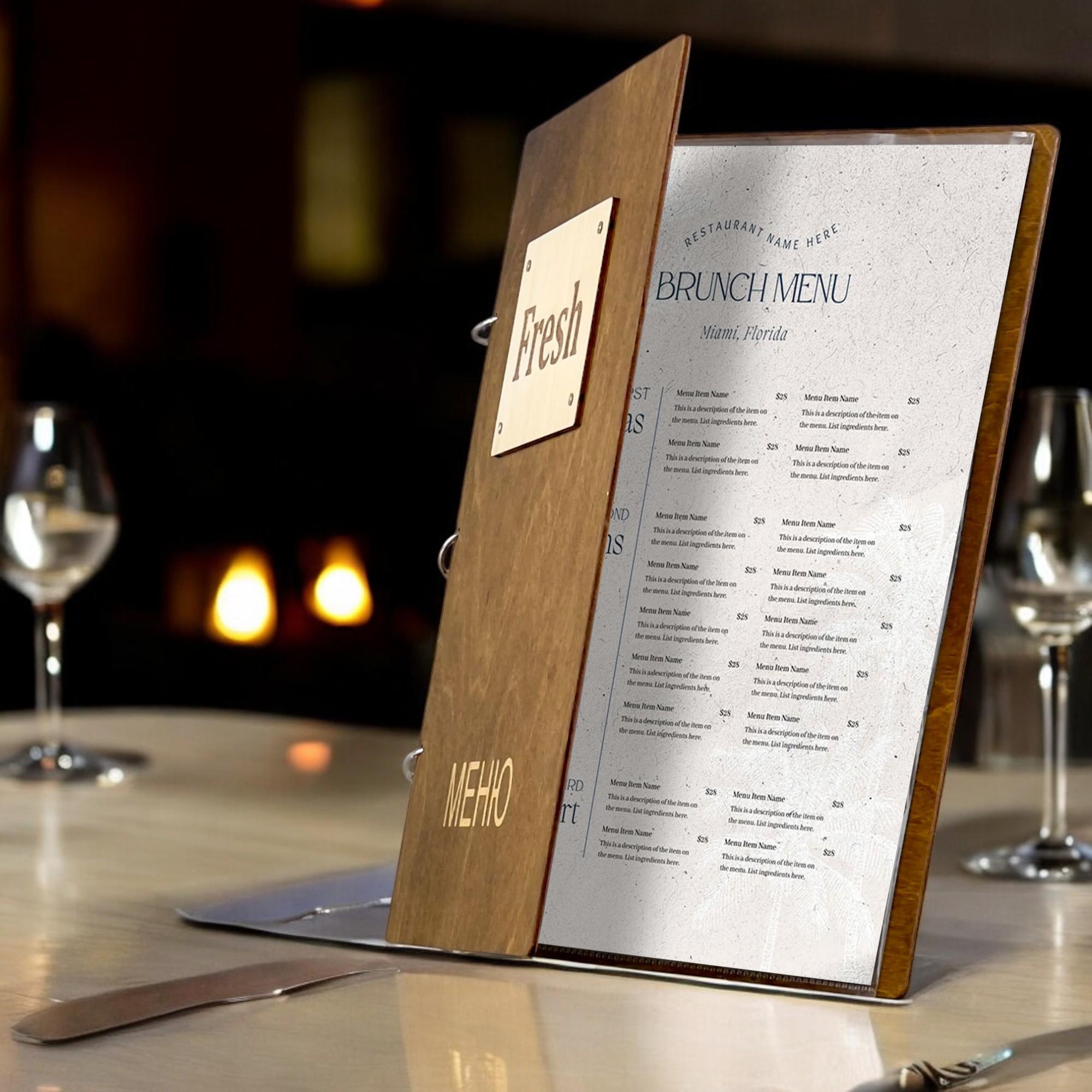 Personalized Wooden Menu Holder, Menu Cover, Wooden Menu, Menu Folder ...