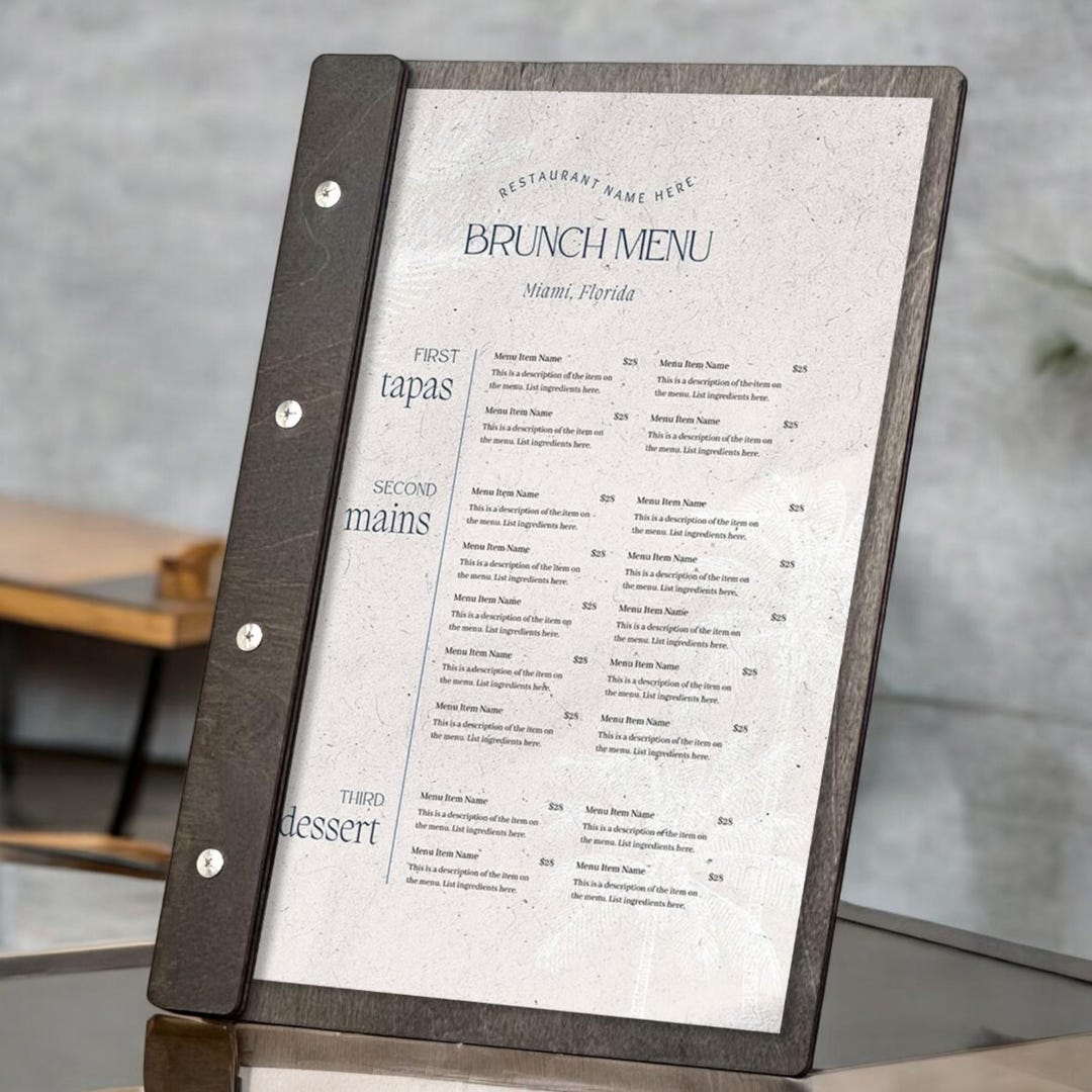 Restaurant Menu Cover, Wood Menu Holder, Custom Wooden Menu Board, Cafe ...