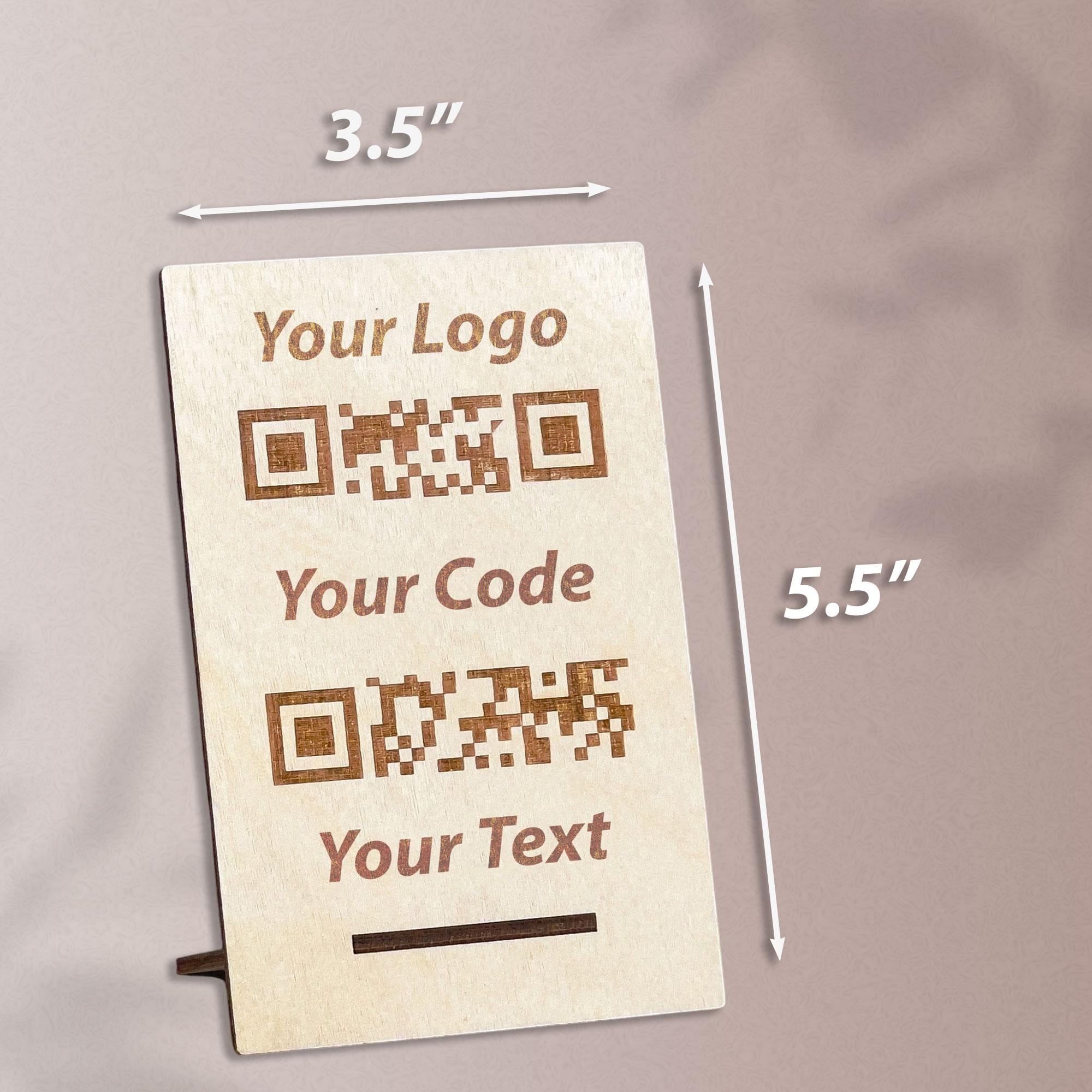 Custom QR Code Sign, QR Code Display Sign Wood, Let’s Get Social ...