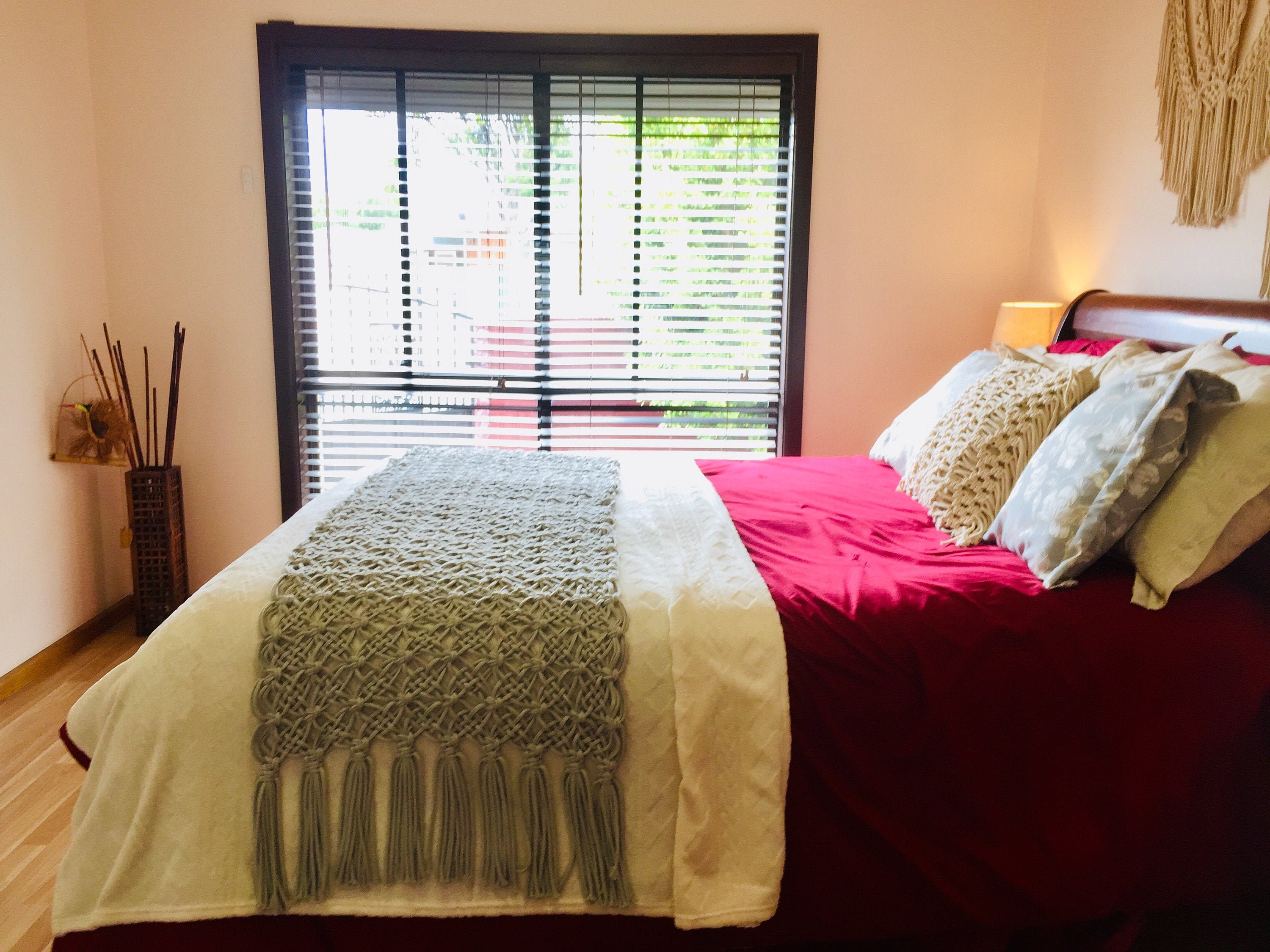 Macrame Bed Runner/ Boho Bedroom Decor/bed Runner/table Runner/ Macrame ...