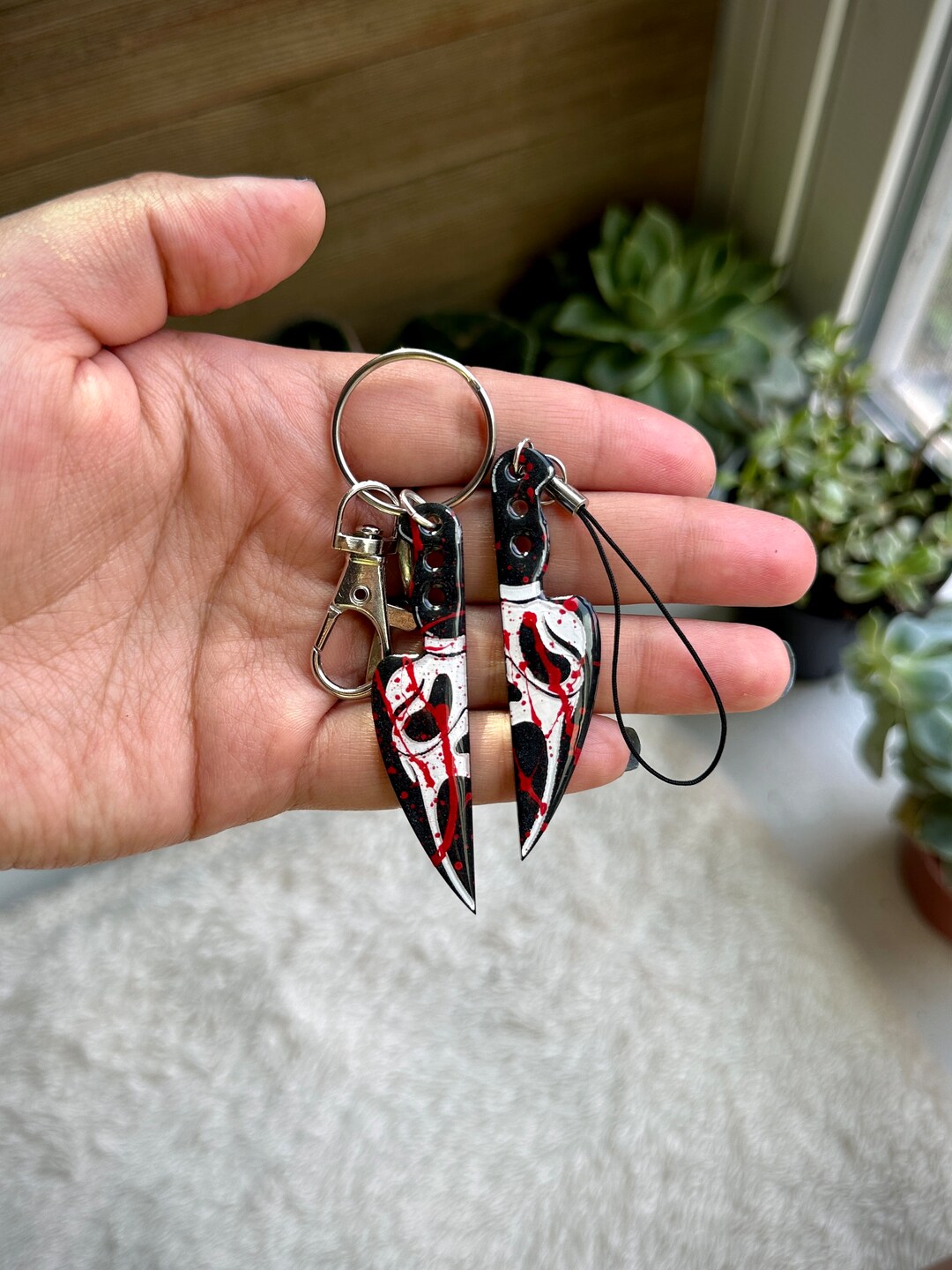 Horror Movie Keychain/phone Charm, Scream, Phone Charm, Goth Keykchain ...