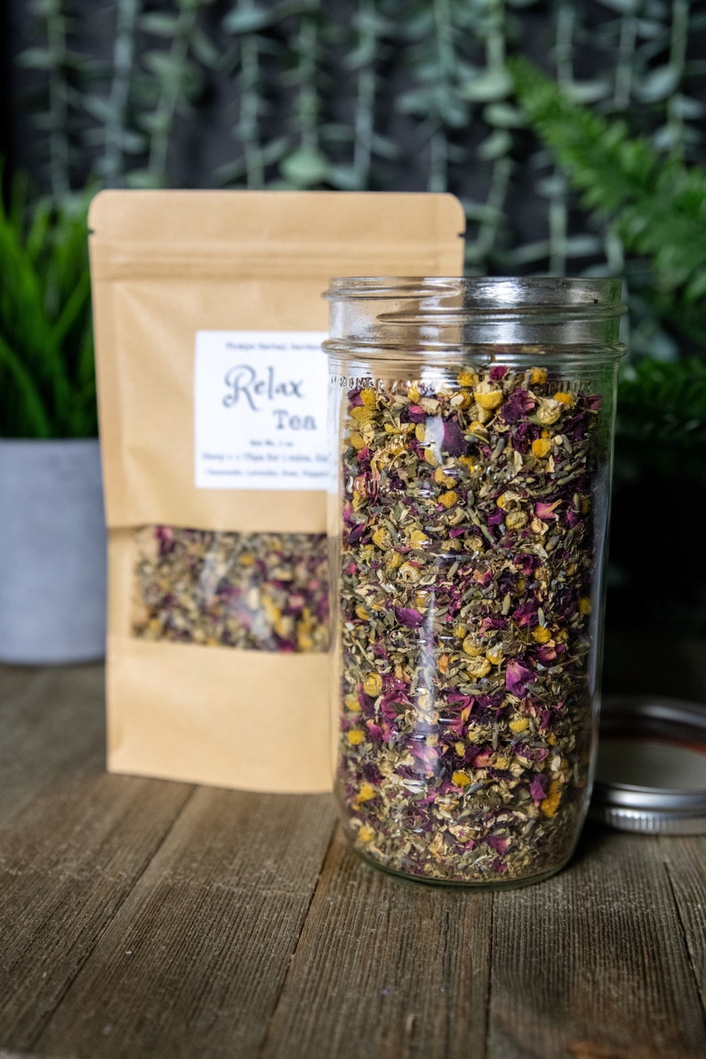 Relax Herbal Tea Blend – Lavender, Chamomile, Rose, Peppermint - Tea ...