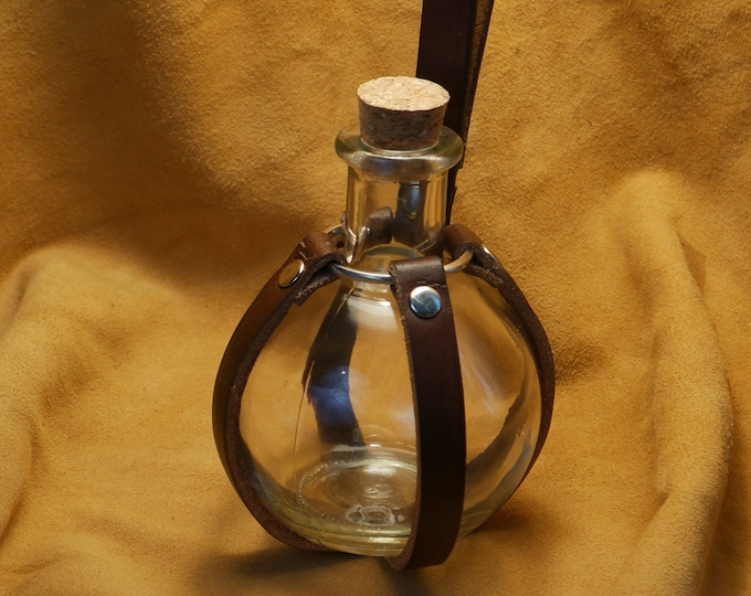 Leather Pattern Bottle Harness Pattern Leather Potion Belt Hanger ...