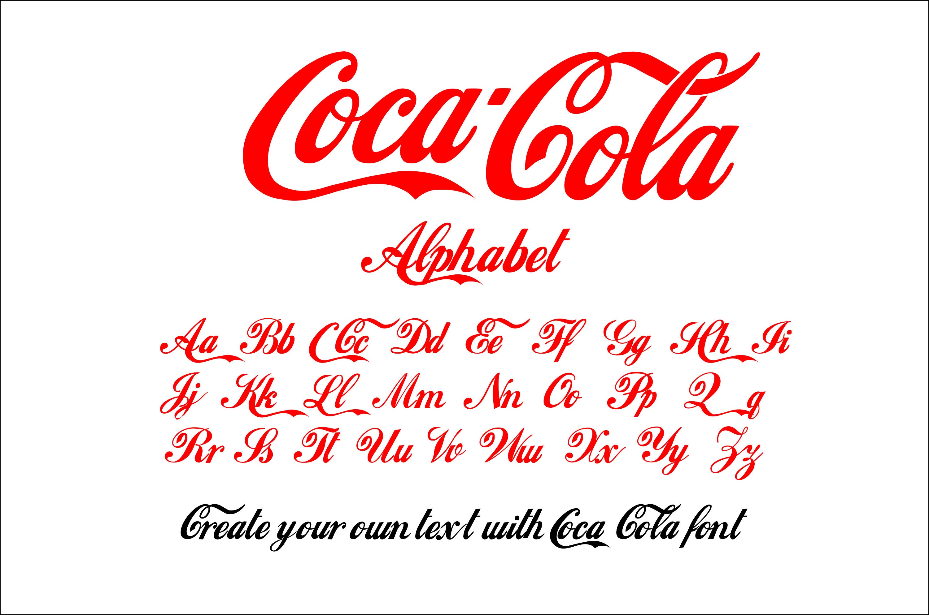 Alfabeto de Coca Cola, Coca-Cola Clipart formato svg/png/ai - Etsy España