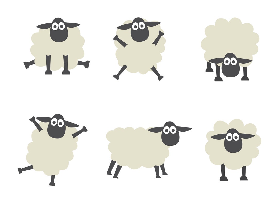 FUNNY SHEEP SILHOUETTE, Funny Sheep Design, Sheep Set Svg/png/ai/pdf ...