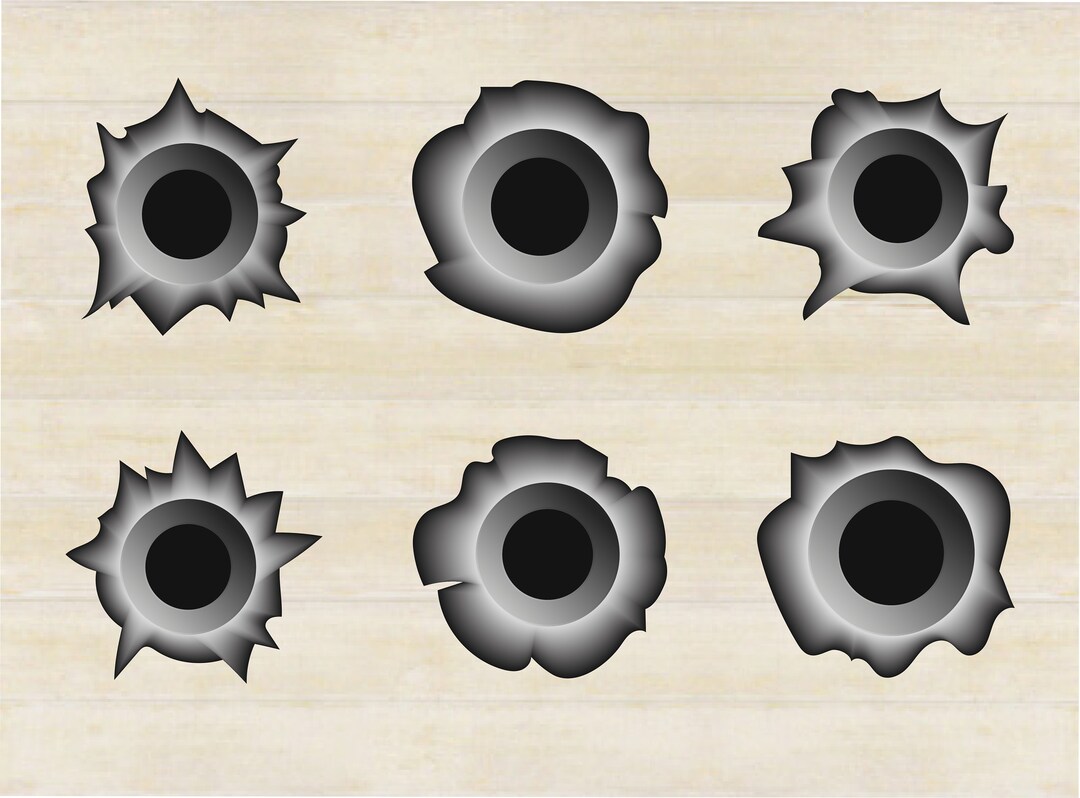 Bullet Holes Set, Bullet Bundle, Bullet Clipart Illustrations ...