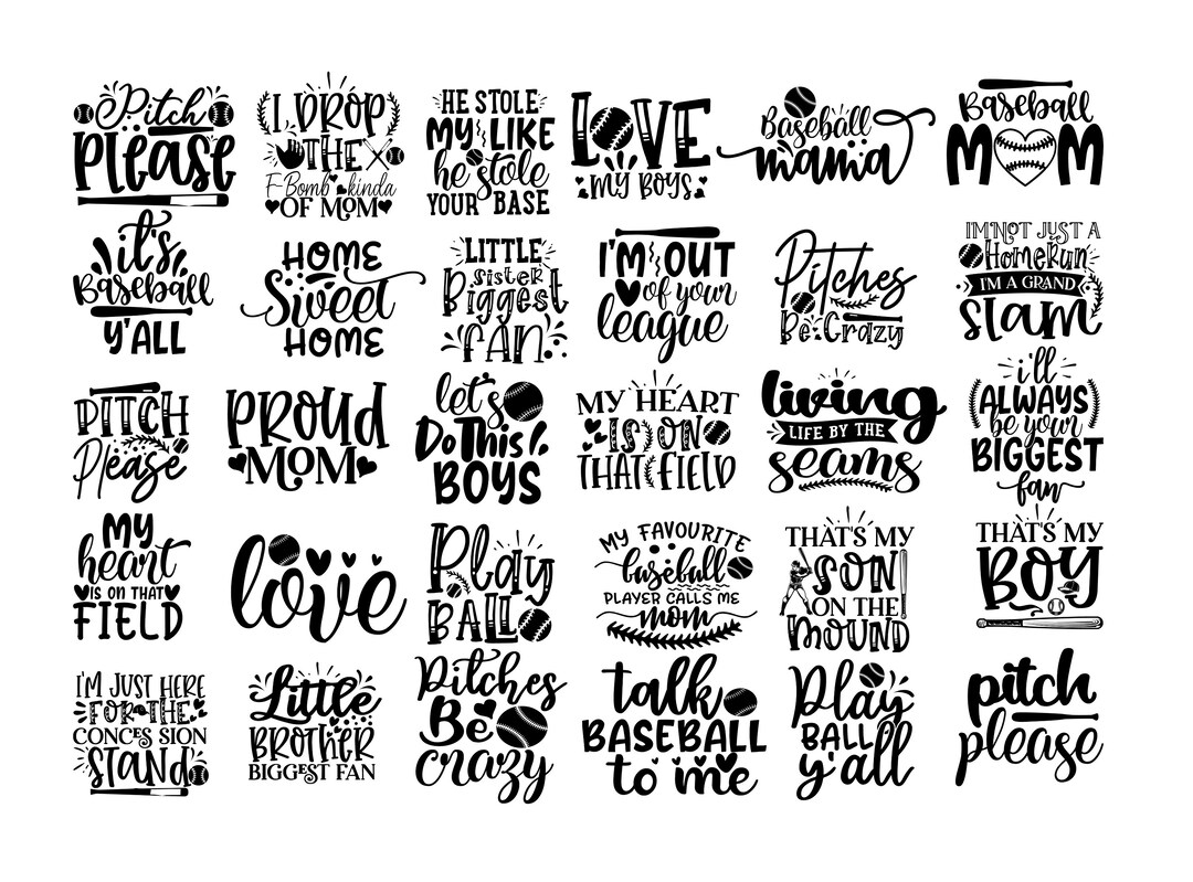 Baseball Bundle 2022, Baseball Quotes Clipart Svg, Baseball Design ...