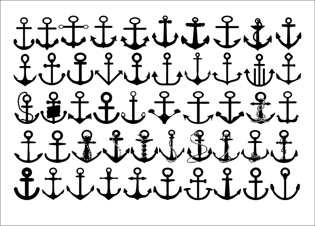 100 ANCHOR VECTOR BUNDLE, Anchor Svg and Png Files, Anchors Design ...