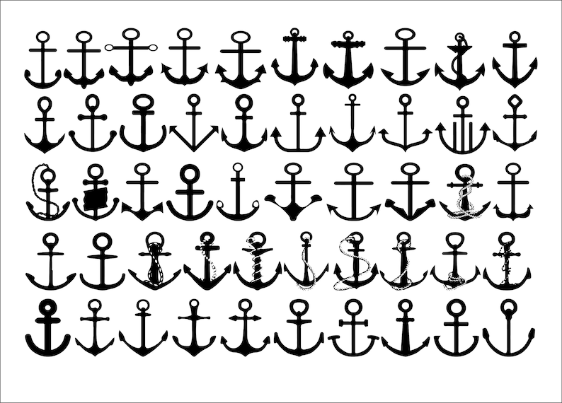 100 ANCHOR VECTOR BUNDLE, Anchor Svg and Png Files, Anchors Design ...