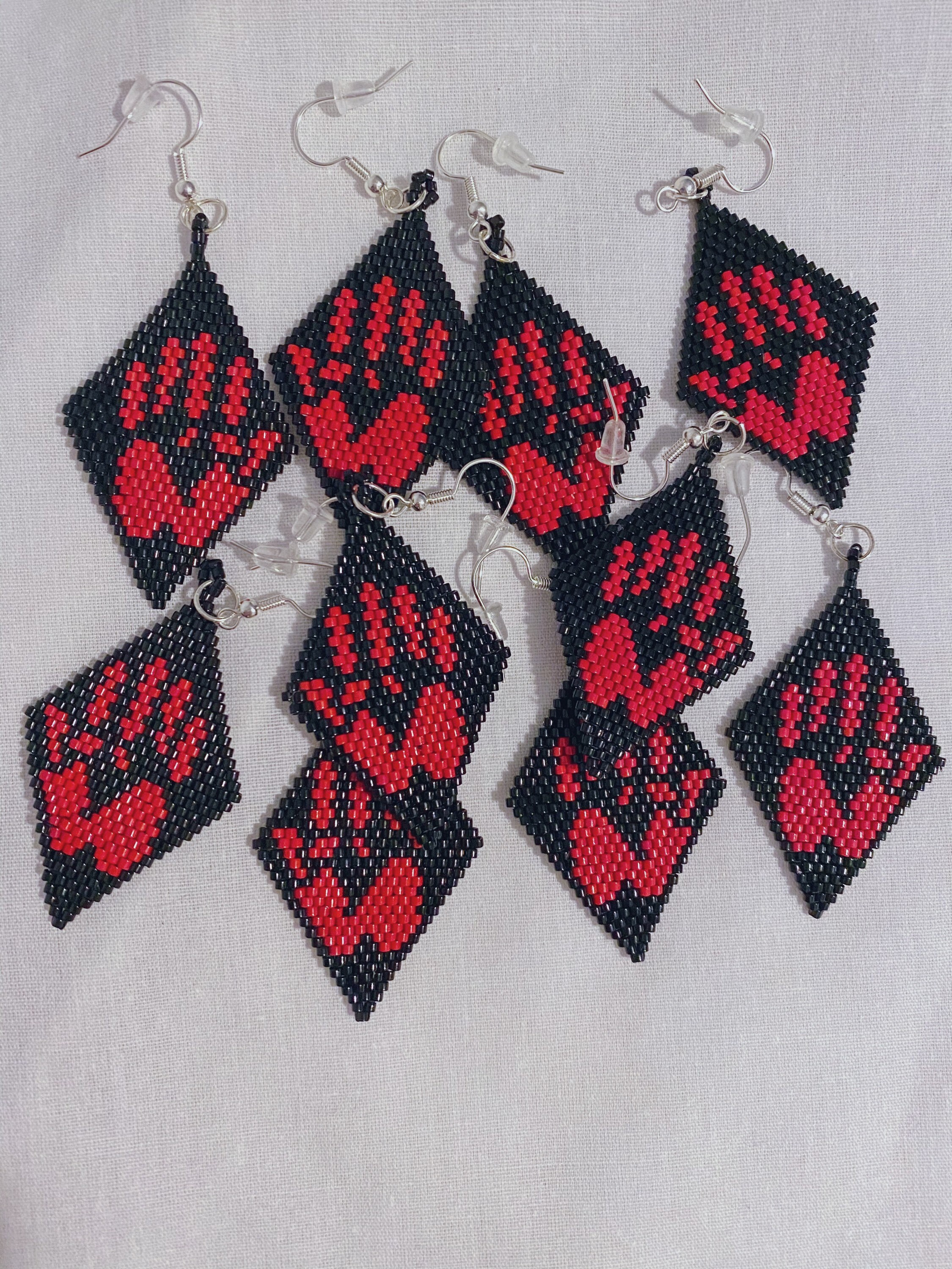 MMIW Handprint Earrings: Black and Red Tribute - Etsy