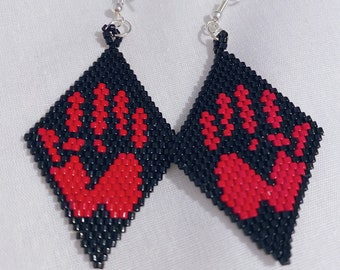 MMIW Missing and Murdered Indigenous Women Beaded Fringe Earrings Brick ...