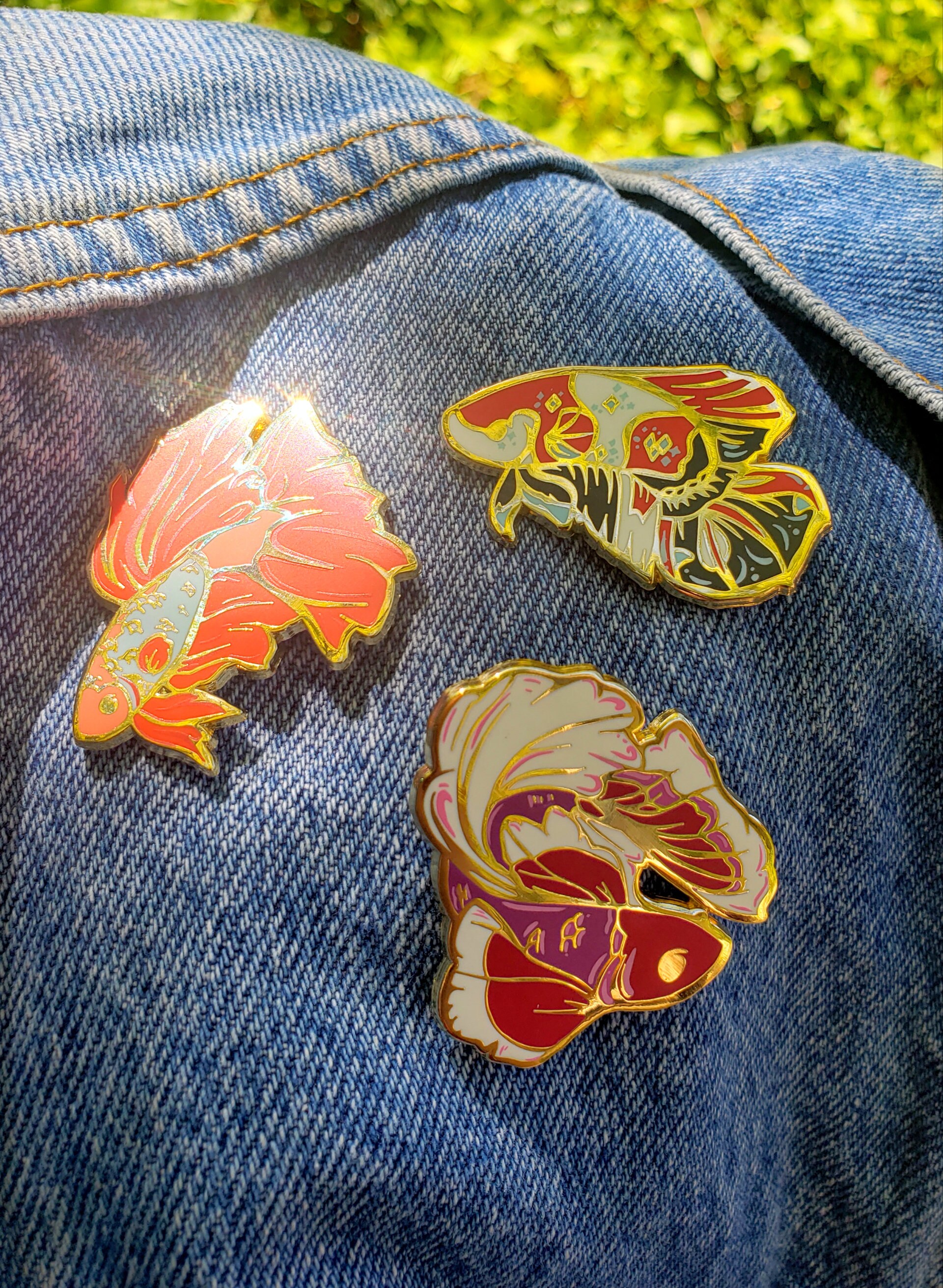 Halfmoon Betta Fish Fancy Betta Fish Enamel Pin / Cute Lucky | Etsy