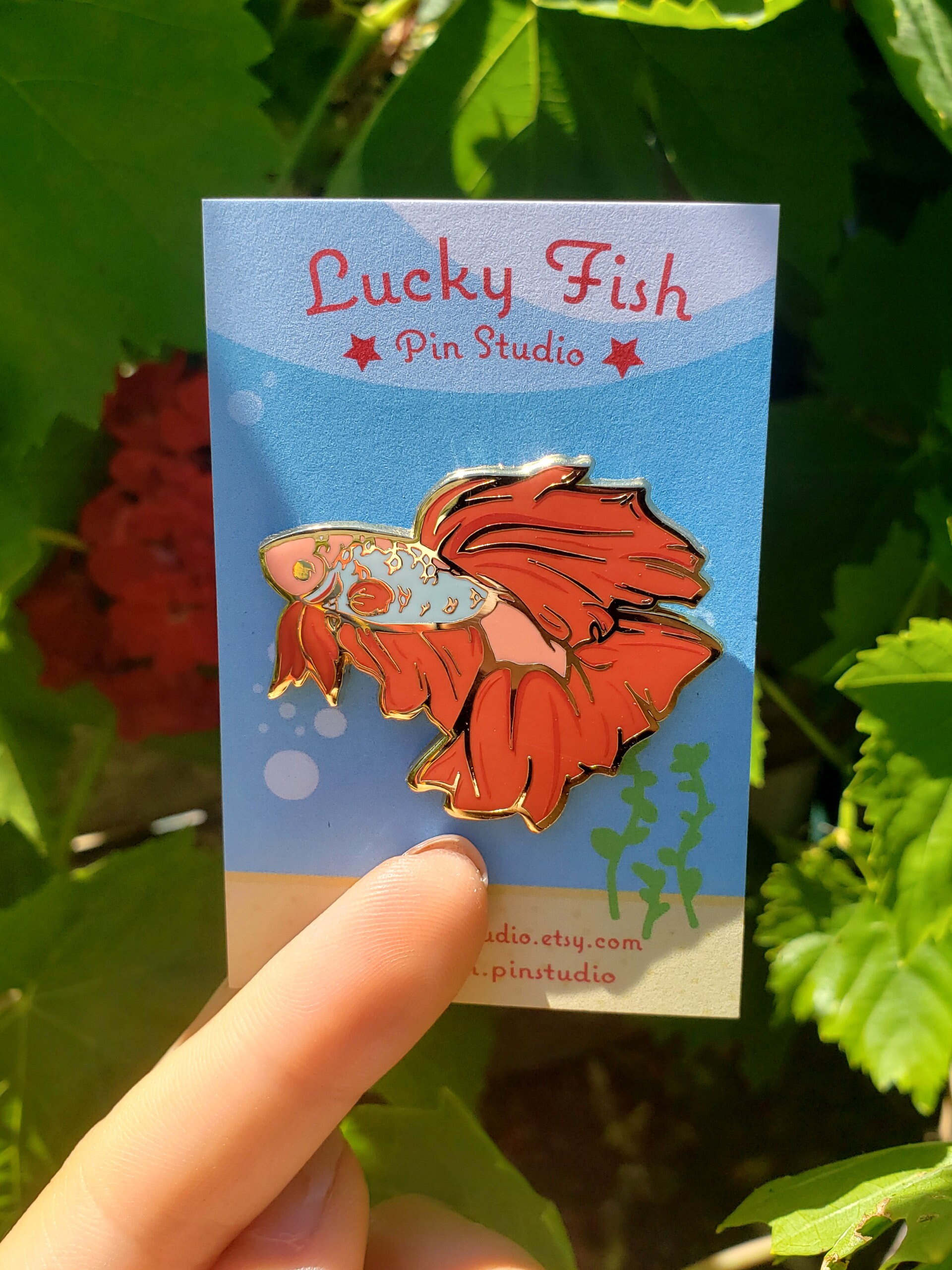 Halfmoon Betta Fish Fancy Betta Fish Enamel Pin / Cute Lucky | Etsy