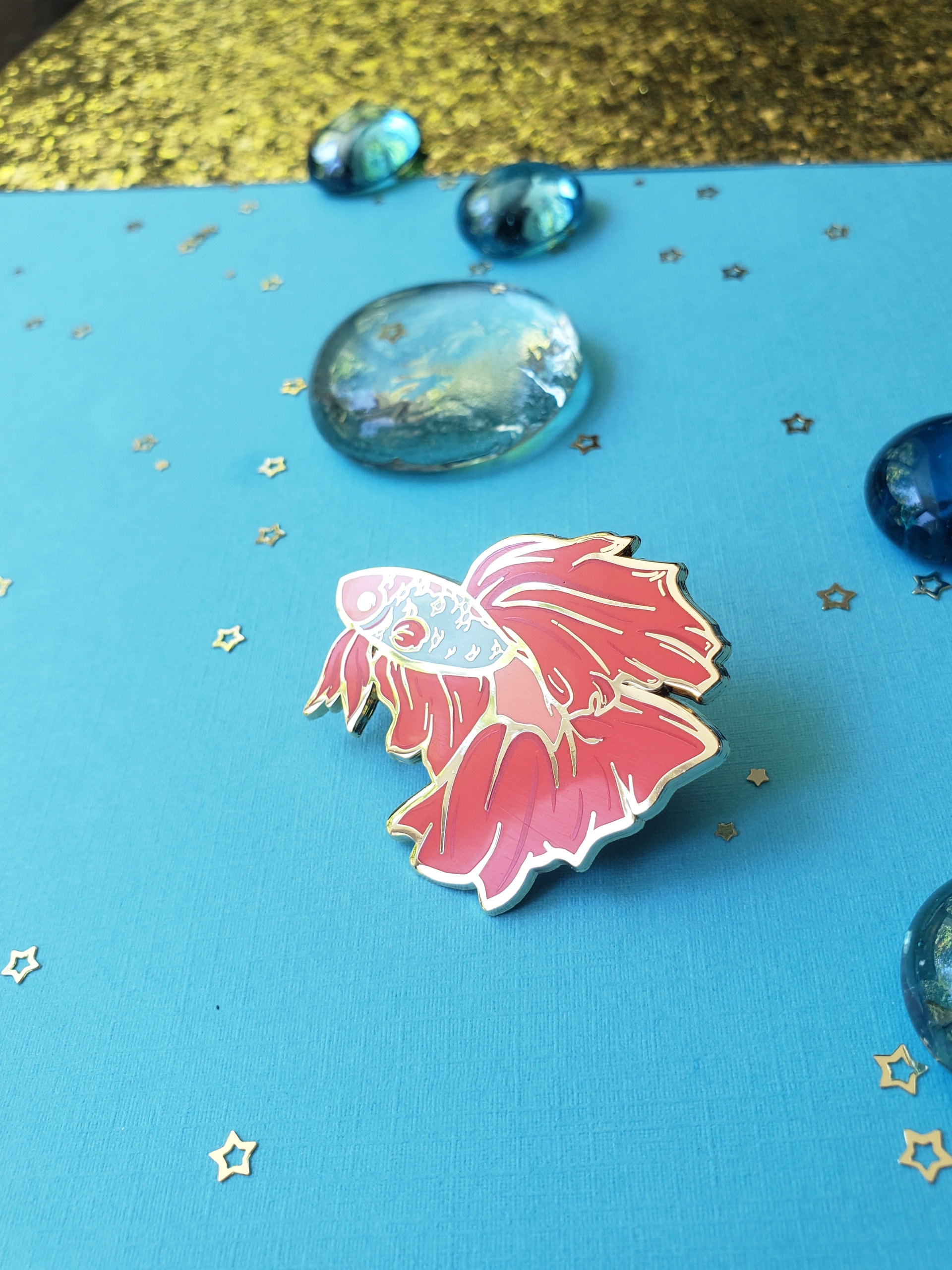 Halfmoon Betta Fish Fancy Betta Fish Enamel Pin / Cute Lucky | Etsy