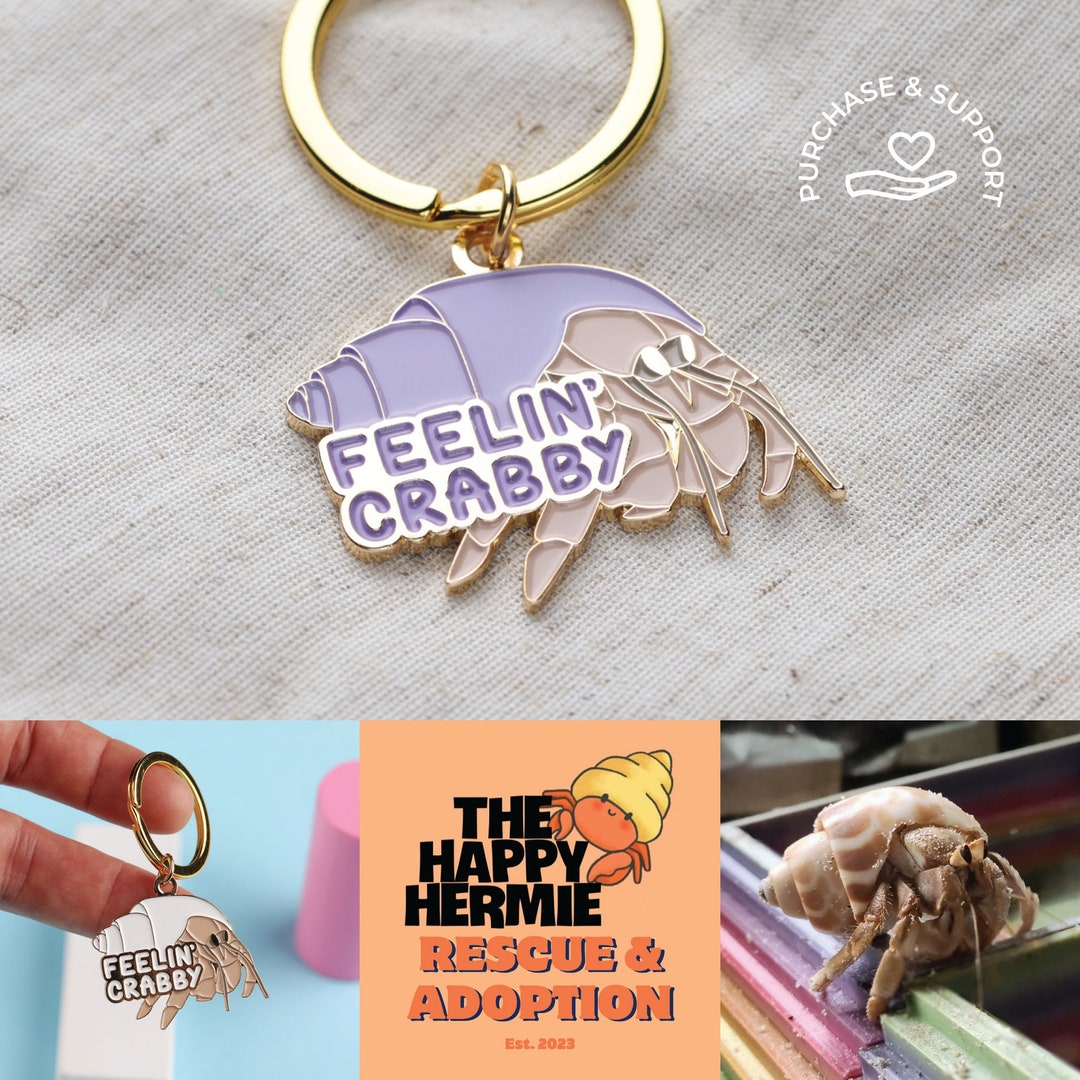 Hermit Crab Keyring - Lavender | Charity Keyring | Crab Keyring | Crab ...