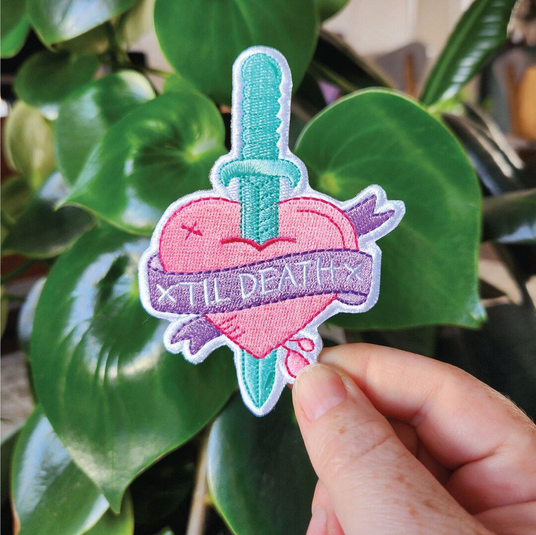 Til Death Iron on Patch | Goth Patch | Tattoo Heart Iron on Patch ...