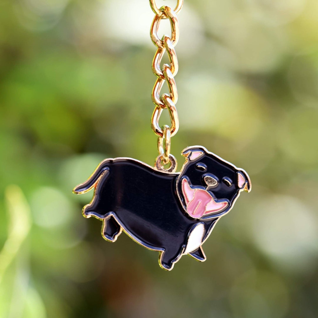 Chubby Staffy Keyring staffordshire Bull Terrier Black rufus - Etsy