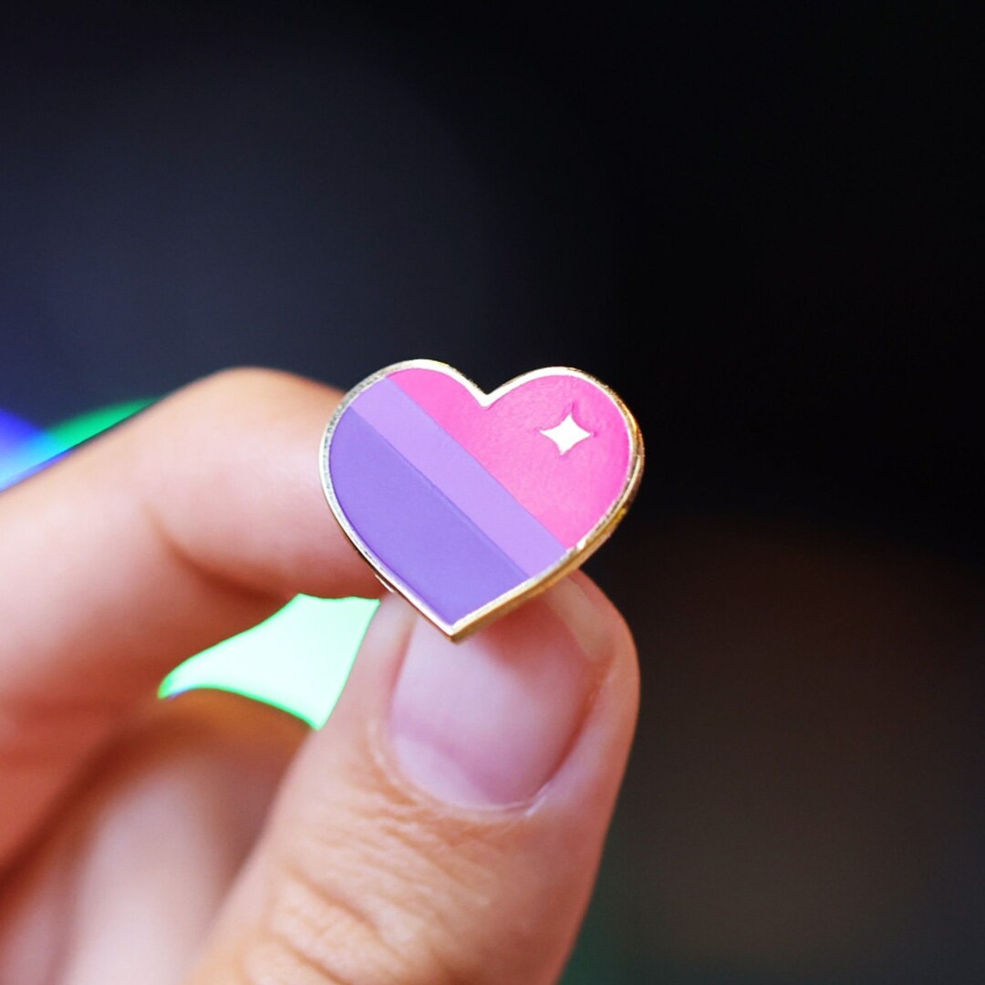 Bisexual Bi LGBTQIA Heart Pin - Etsy