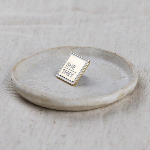Pronoun Pin She/they Small Enamel Pin Simple - Etsy Australia
