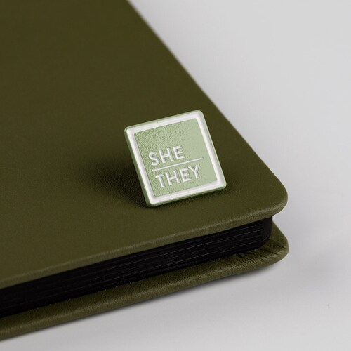 Pronoun Pin She/they Small Enamel Pin Simple - Etsy Australia