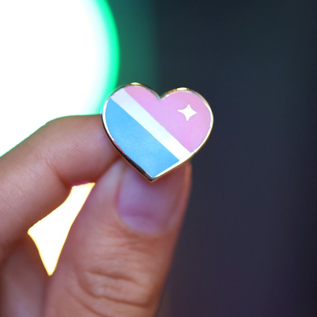 Transgender Trans LGBTQIA Heart Pin - Etsy
