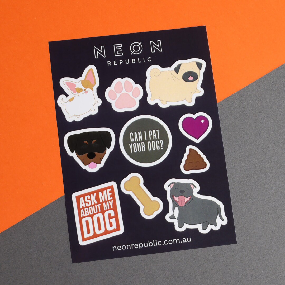 Chubbies Dog PVC Vinyl Decal Sticker Sheet - Etsy