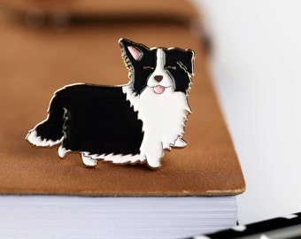 Border Collie black and White Pin - Etsy
