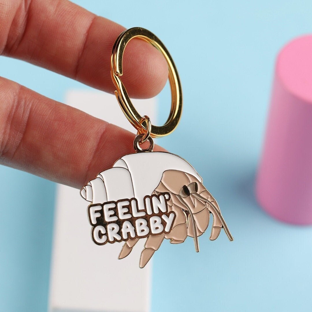 Hermit Crab Keyring White Charity Keyring Crab Keyring Crab Rescue Cute ...
