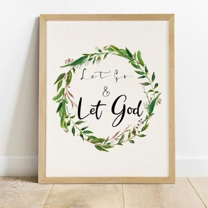Let Go and Let God Print, Christian Printable, Christian Wall Art ...