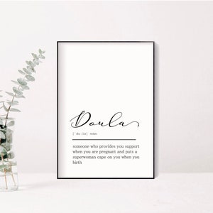 Doula Gift, Doula Definition Printable, Doula Office Wall Art Printable ...