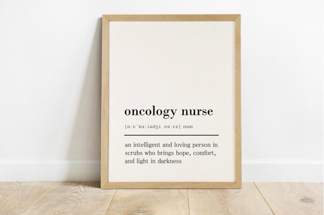 Oncology Nurse Definition Print, Wall Art Printable, Dictionary Print ...